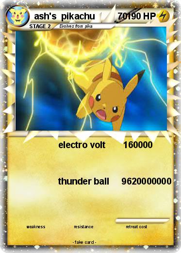 Pokémon ash s pikachu 70 1 1 - electro volt 160000 - My Pokemon Card