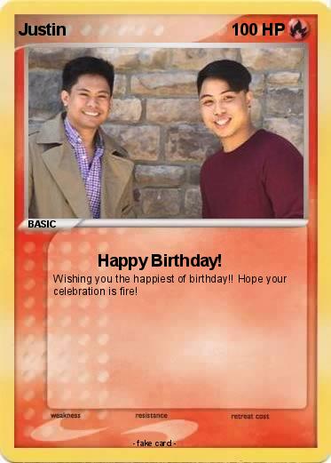 Pokémon Justin 7584 7584 - Happy Birthday! - My Pokemon Card