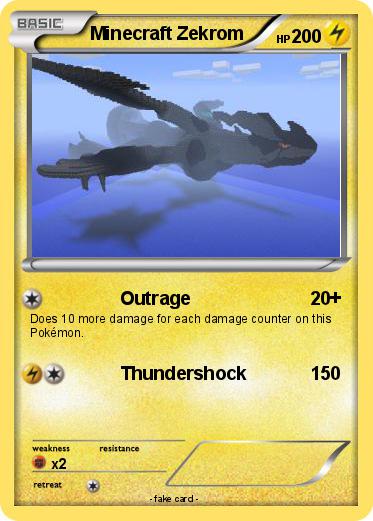 Pokémon Minecraft Zekrom 1 1 - Outrage - My Pokemon Card