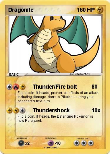 Pokémon Dragonite 256 256 - Thunder/Fire bolt - My Pokemon Card