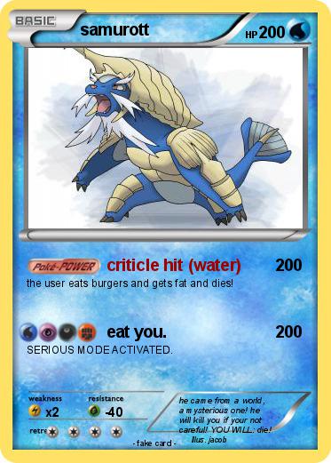 Pokémon samurott 769 769 - criticle hit (water) - My Pokemon Card