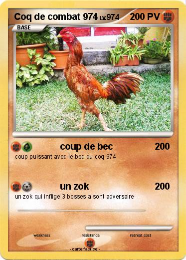 Pokémon Coq de combat 974 974 - coup de bec - Ma carte Pokémon