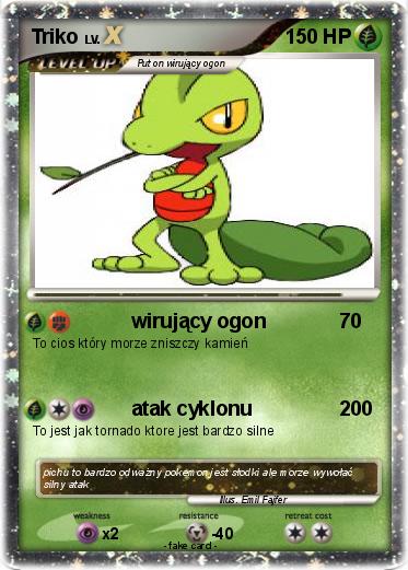 Pokémon Triko - wirujący ogon - Twoja własna karta pokemon