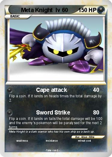 Pokémon Meta Knight lv 60 60 - Cape attack - My Pokemon Card