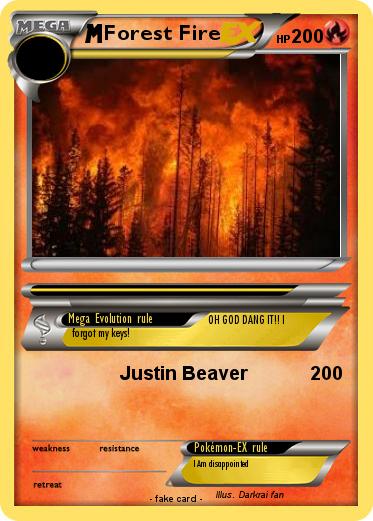 Pokémon Forest Fire 16 16 - Justin Beaver - My Pokemon Card