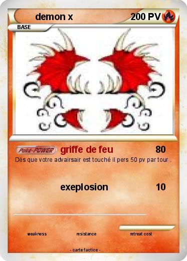 Pokémon demon x - griffe de feu - Ma carte Pokémon