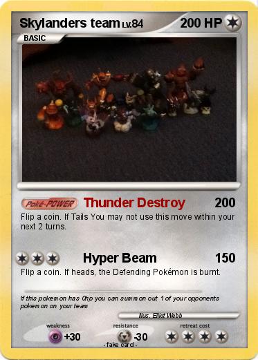 Pokémon Skylanders team 1 1 - Thunder Destroy - My Pokemon Card