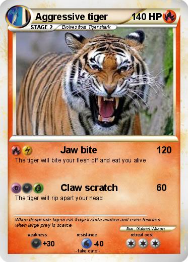 Pokémon Aggressive tiger - Jaw bite - My Pokemon Card
