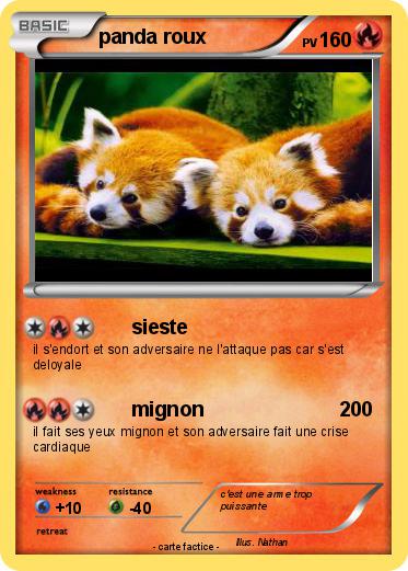 Pokémon panda roux 15 15 - sieste - Ma carte Pokémon