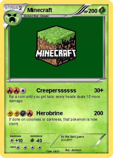 Pokémon Minecraft 1886 1886 - Creeperssssss - My Pokemon Card