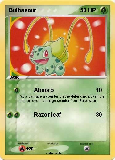 Pokémon Bulbasaur 269 269 - Absorb - My Pokemon Card