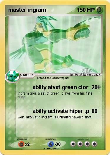 Pokémon master ingram 8 8 - abilty atvat green clor - My Pokemon Card