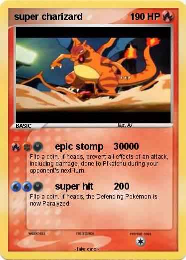 Pokémon super charizard 37 37 - epic stomp 30000 - My Pokemon Card