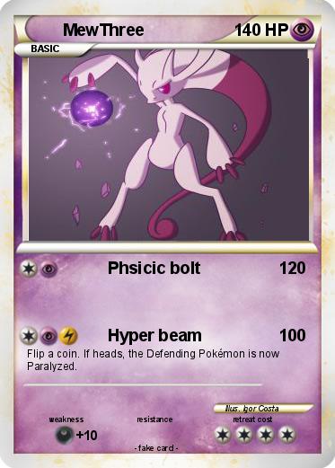 Pokémon MewThree 898 898 - Phsicic bolt - My Pokemon Card
