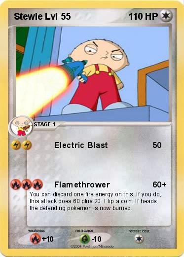 Pokémon Stewie Lvl 55 55 - Electric Blast - My Pokemon Card