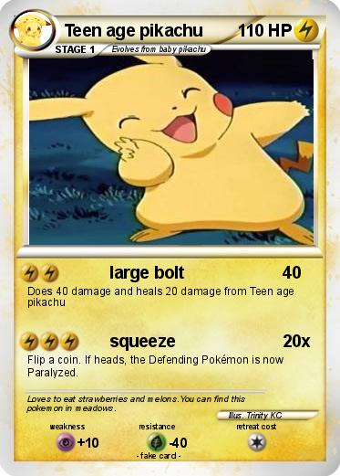 Pokémon Teen age pikachu - large bolt - My Pokemon Card