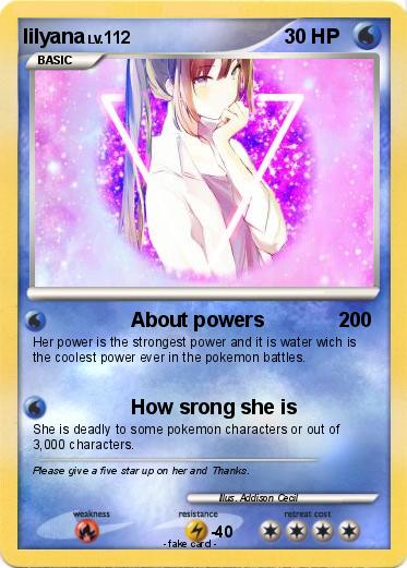 Pokémon lilyana 2 2 - About powers - My Pokemon Card