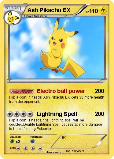 Pokémon Ash Pikachu EX 3 3 - Electro ball power - My Pokemon Card