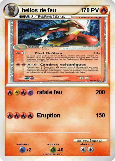 Pokémon helios de feu - rafale feu - Ma carte Pokémon