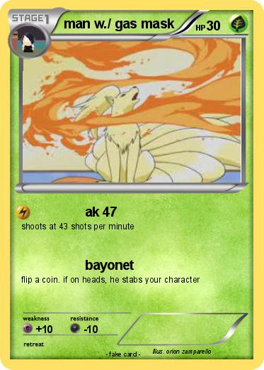 Pokémon man w gas mask - ak 47 - My Pokemon Card