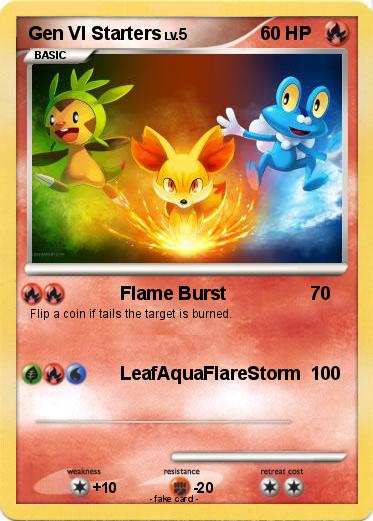 Pokémon Gen VI Starters - Flame Burst - My Pokemon Card