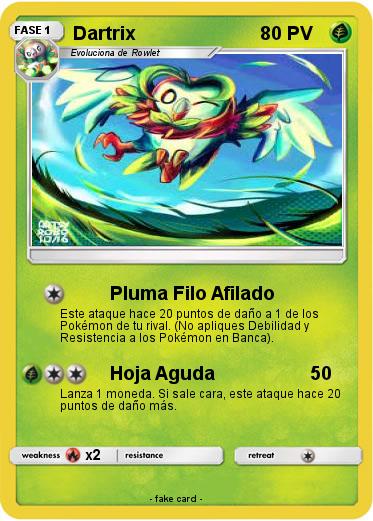 Pokémon Dartrix 37 37 - Pluma Filo Afilado - Mi carta pokémon