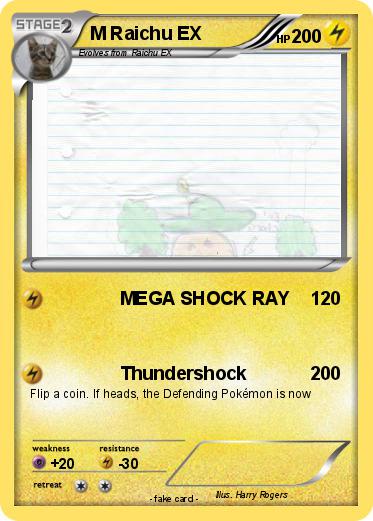 Pokémon M Raichu EX 9 9 - MEGA SHOCK RAY - My Pokemon Card