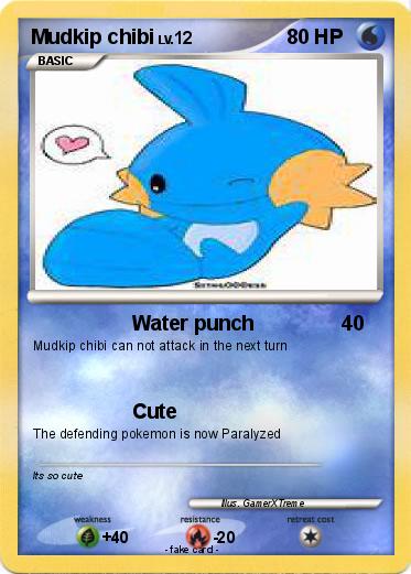 Pokémon Mudkip chibi - Water punch - My Pokemon Card