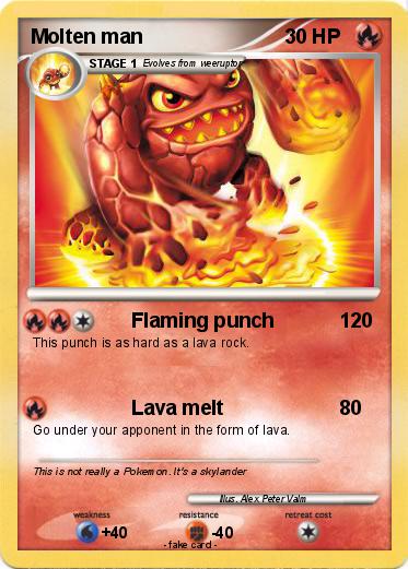 Pokémon Molten man 1 1 - Flaming punch - My Pokemon Card