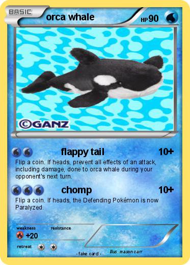 Pokémon orca whale 1 1 - flappy tail - My Pokemon Card