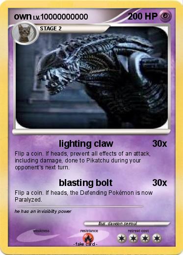 Pokémon own - lighting claw - My Pokemon Card