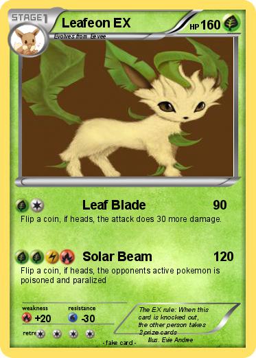Pokémon Leafeon EX 23 23 - Leaf Blade - My Pokemon Card