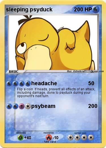 Pokémon sleeping psyduck - headache - My Pokemon Card