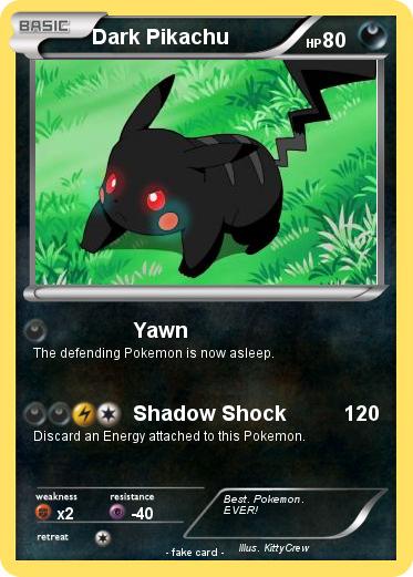 Pokémon Dark Pikachu 1383 1383 - Yawn - My Pokemon Card