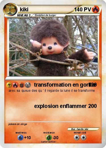 Pokémon kiki 129 129 - transformation en gorille - Ma carte Pokémon