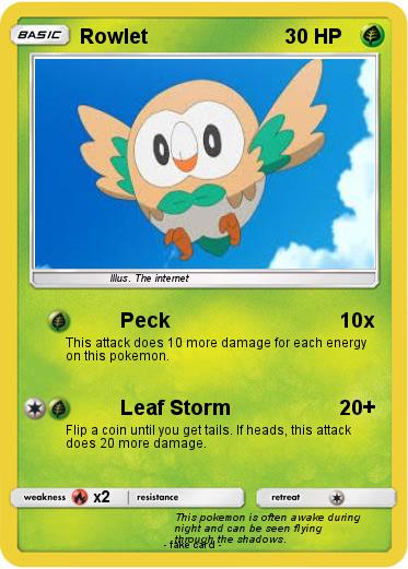 Pokémon Rowlet 200 200 - Peck - My Pokemon Card