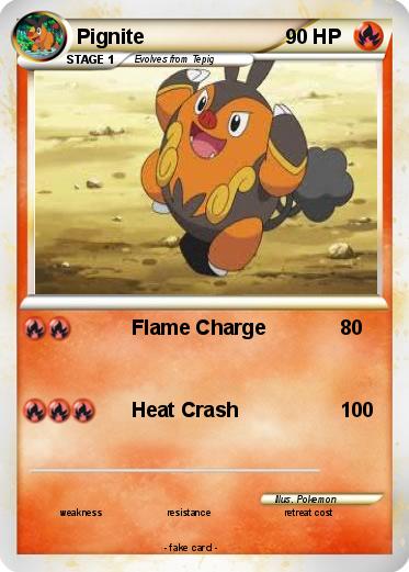 Pokémon Pignite 256 256 - Flame Charge - My Pokemon Card