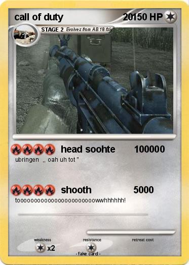 Pokémon call of duty 20 20 - head soohte 100000 - My Pokemon Card