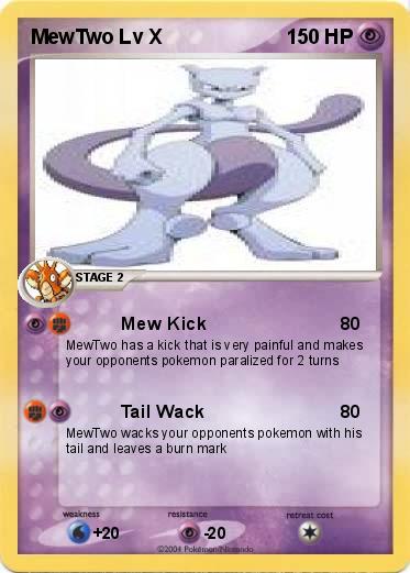 Pokémon MewTwo Lv X 40 40 - Mew Kick - My Pokemon Card