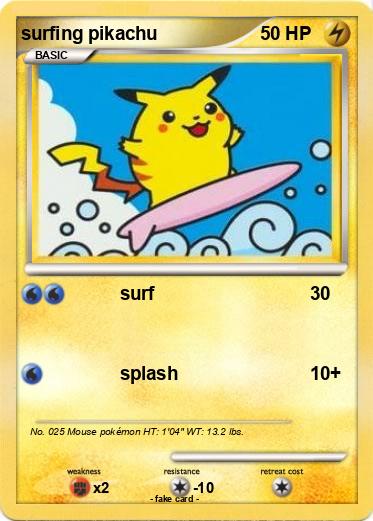 Pokémon surfing pikachu 211 211 - surf - My Pokemon Card