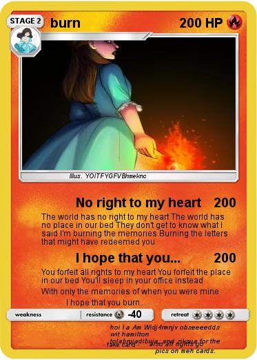 Pokémon burn 281 281 - No right to my heart - My Pokemon Card