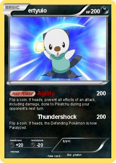 Pokémon ertyuio - Agility - My Pokemon Card