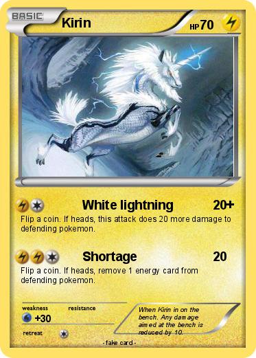 Pokémon Kirin 30 30 - White lightning - My Pokemon Card