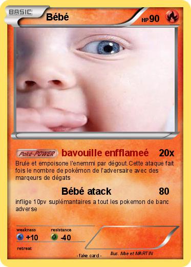 Pokémon Bebe 3555 3555 - bavouille enfflameé - My Pokemon Card