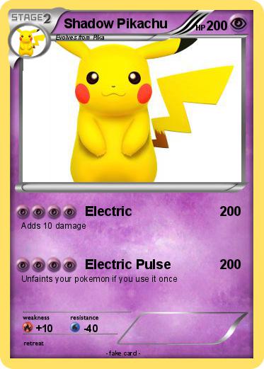 Pokémon Shadow Pikachu 1006 1006 - Electric - My Pokemon Card
