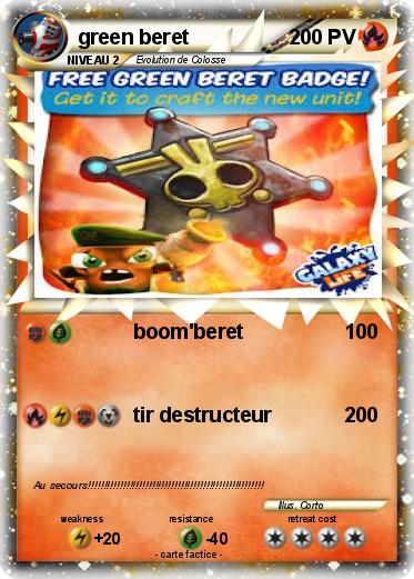 Pokémon green beret - boom'beret - Ma carte Pokémon