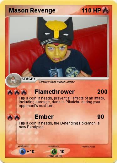 Pokémon Mason Revenge 1 1 - Flamethrower - My Pokemon Card