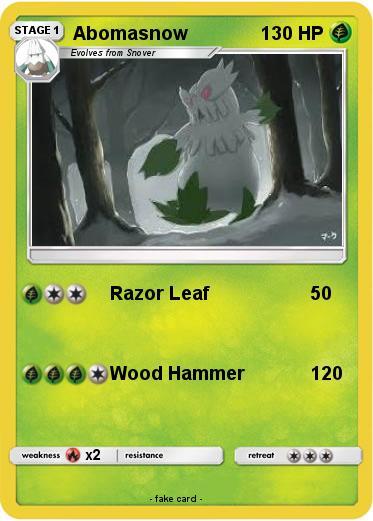 Pokémon Abomasnow 102 102 - Razor Leaf - My Pokemon Card