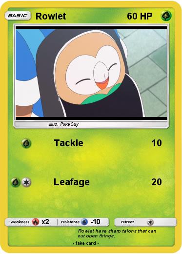 Pokémon Rowlet 195 195 - Tackle - My Pokemon Card