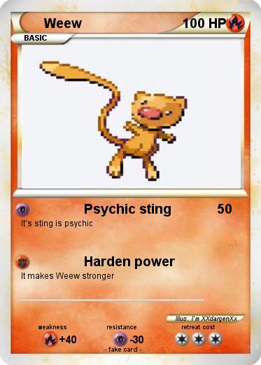 Pokémon Weew 1 1 - Psychic sting - My Pokemon Card